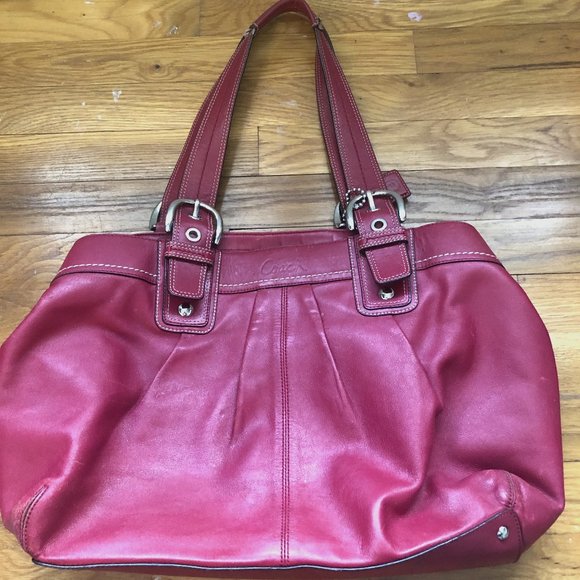 Coach | Bags | Coach Leather Purse Soho Pleated Large Tote | Poshmark